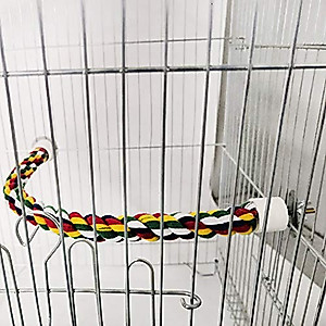 1 Piece Bird Perch Bird Toy Bird Spiral Rope Perch Bird Spiral Cotton Rope Perches Bird Cage Accessories Parakeet Climbing Stand Bar Parrot Cotton Swing Climbing Standing Toys(26.32 Inch)