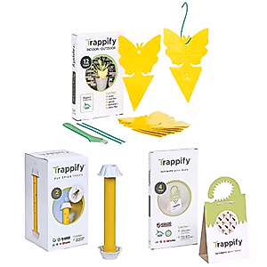Trappify Sticky Gnat and Fly Traps for Home Pest Control - Fly, Gnats, Moths and Other Flying Insects Traps with Extra Sticky Adhesive - Disposable Fly, Gnat and Moths Catcher - 18 Traps