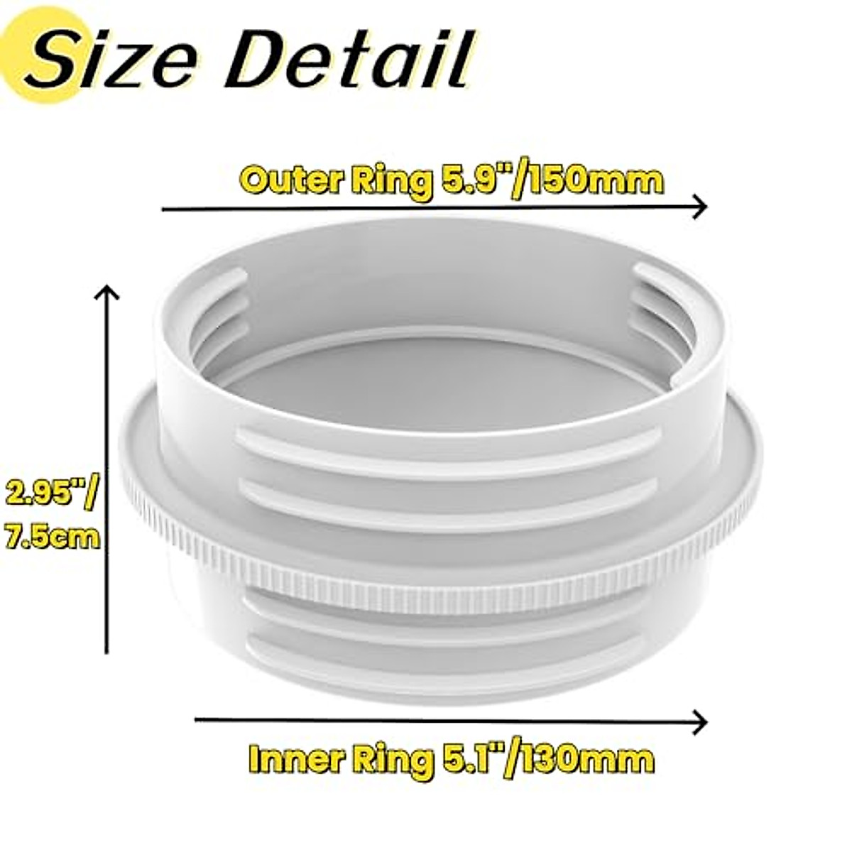 2024 Upgraded Exhaust Hose Coupler Universal Fit 5 inch & 5.9 inch Hose, Portable Air Conditioner Hose Coupler Portable AC Hose Connector Extention