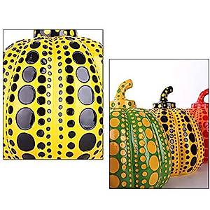 LGYKUMEG Yayoi Kusama Pumpkin Sculpture Statue Ornament Botanical Garden Decoration Artists Modern Sculpture Dot Art Home Decor Accessories Office Wedding,Green