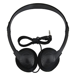 Deal Maniac Wholesale On-Ear Headphones - Inexpensive Headphones Stereo Headphones for Students, Classroom, Library - 1 Pair of Black Headphones