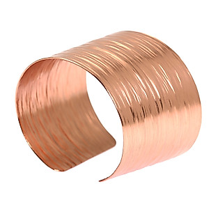 John S. Brana Copper Bark Cuff Bracelet Handmade Jewelry - 100% Uncoated Solid Copper (6.5 Inches)