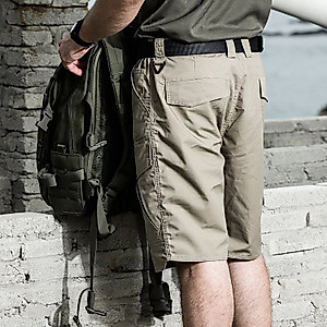 ReFire Gear Men's Urban Tactical Military EDC Cargo Rip Stop Cotton Outdoor Camo Shorts, Khaki, 32