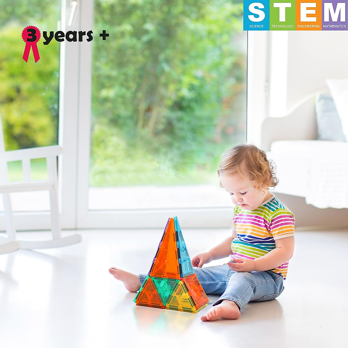 NEOFORMERS Magnetic Building Tiles, 70 Pcs 3D Magnetic Building Blocks Set for Kids, STEM Educational Preschool Magnet Toys for Toddlers Boys Girls 3 4 5 6 7 8 Year Old