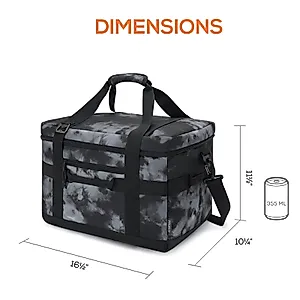 TOURIT Cooler Bag 48-Can Insulated Soft Cooler Large Collapsible Cooler Bag 32L Lunch Coolers for Picnic, Beach, Work, Trip, Tie-Dyed Black