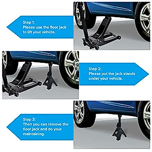 Donext Jack Stands 3 Ton (6,500 lb) Capacity Steel, 1 Pair Black Lifting Stand Adjustable Jack Stands