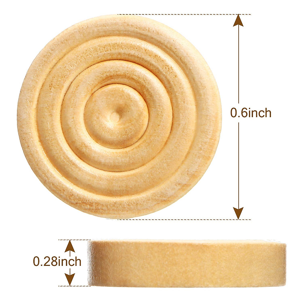 24 Pieces Wooden Checkers 1.06 Inch Wood Checkers Pieces Stackable with Drawstring Storage Bag for Board Game Backgammon, Dark Brown and Natural Wood Color