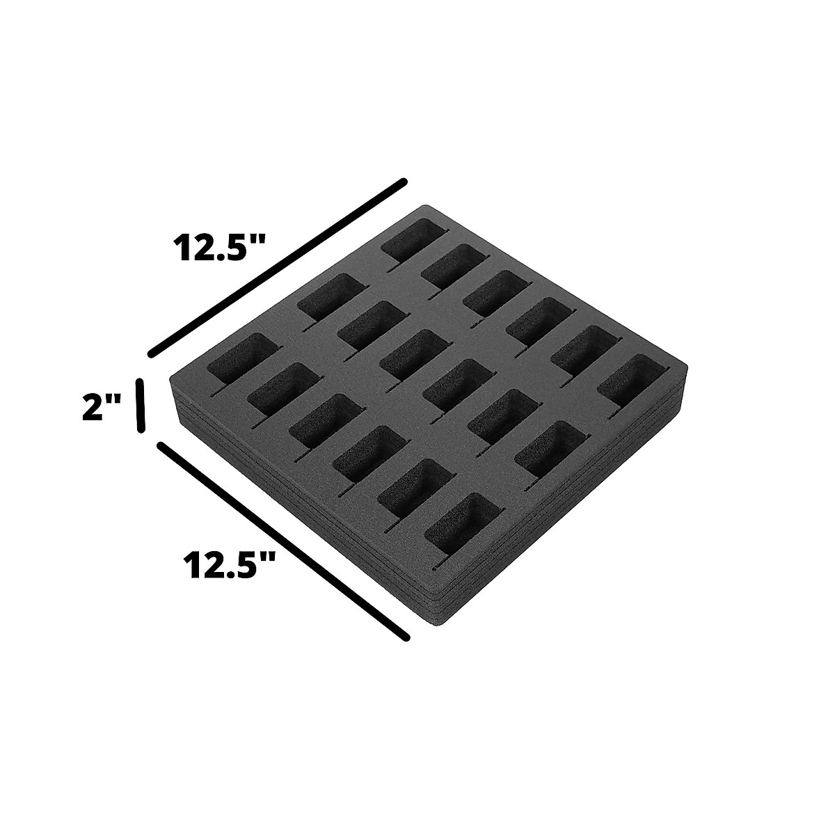 Polar Whale 2 Cocktail Capsule Drawer Organizers Tray Insert Compatible with Bartesian for Kitchen Home Bar Party Waterproof Washable Black Foam 18 Compartment 12.5 x 12.5 Inches