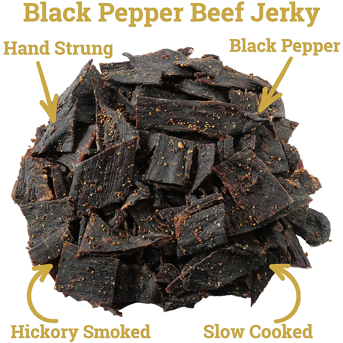Lone Star Black Pepper Beef Jerky - 8 oz Resealable Bag - Classic Handcrafted Flavor - Made in the USA