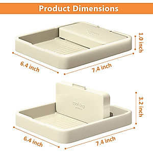 Ceinun Spoon Rest with Pot Lid Holder for Kitchen Counter, Spatula Spoon Fork Holder for Cooking, Ladle Pot Lid Holder with Spoon Rest Suitable for Different Sizes of Pot Lids & Spoons (White 1 Pack)