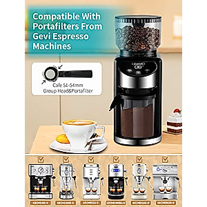 Gevi Burr Coffee Grinder, Adjustable Burr Mill with 35 Precise Grind Settings, Electric Coffee Grinder for Espresso/Drip/Percolator/French Press/American/Turkish Coffee Makers, 120V/200W, Black