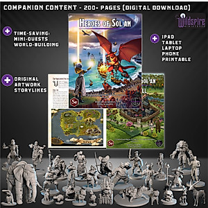 Wildspire Heroes, NPC Animal Companions & Troll King for DND Miniatures Bulk 28mm-32mm DND Minis Dungeons and Dragons Miniatures D&D Miniatures Fantasy Figures Unpainted Pathfinder Miniatures