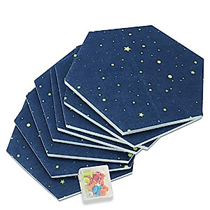 Fovasen Hexagon Felt Board Tiles Self Adhesive Wall Bulletin Boards Felt Memo Board Notice Board Felt Pin Board Tiles with Push Pins for Home Office Classroom Wall Decal Creative Decor, Star 8 Pcs
