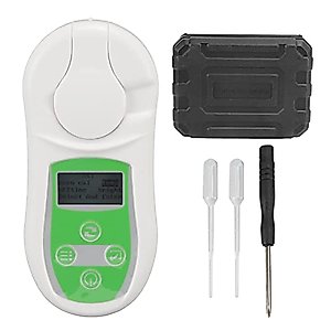 Brix Meter Refractometer, Portable Digital Brix Refractometer, Brix Content Tester with ATC for Fruit Beverage Sugar Content Measuring