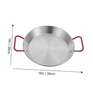 IMIKEYA Kitchen Supplies Stir Frying Pans with Steamer Enameled Steel Paella Pan Wok Frying Pan Cooking Pan Frypan Non Stick Fry Pan Stainless Cookware Non Stick Paella Pan Skillet Silver