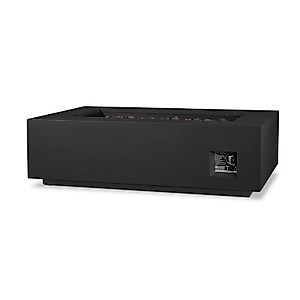 Real Flame Aegean 50" Square Propane or Natural Gas Outdoor Fire Pit Table - Stainless Steel Burners with Lid, Natural Gas Conversion Kit Included - 50,000 BTUs of Heat