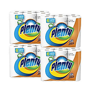 Plenty Ultra Premium Paper Towels | XL Rolls | Super Absorbent | Strong & Durable | Full Sheet | 24 Rolls