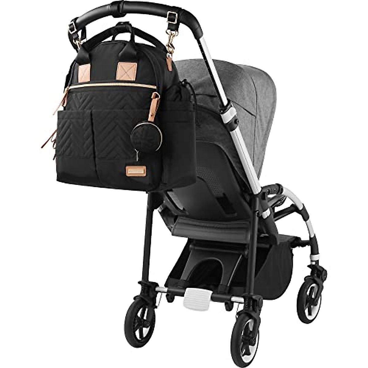 Skip Hop Diaper Bag Backpack: Suite 6-in-1 Diaper Backpack Set, Multi-Function Baby Travel Bag with Changing Pad, Stroller Straps, Bottle Bag and Pacifier Pocket, Black