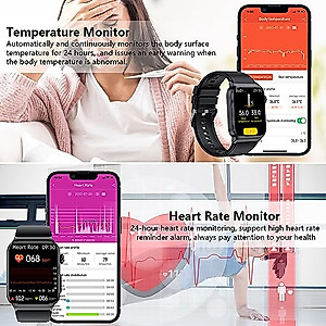 Blood Health Monitor Smart Watch for iPhone Android Bluetooth Calling 2023 Upgraded Non-invasive Blood Sugar Test Smartwatchs Men Women with Heart Rate Blood Oxygen Pressure HRV Fitness Tracker Watch