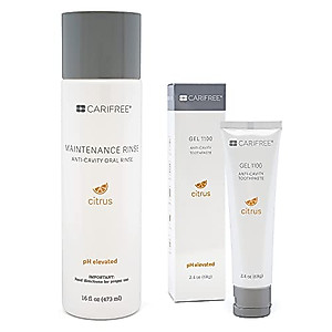 CariFree Maintenance & Prevention Kit, Citrus | Anti-Cavity Fluoride Toothpaste & Mouthwash | Cavity Prevention | Freshens Breath & Moistens Mouth | Dentist Recommended Oral Care (Citrus, 1-Month Kit)