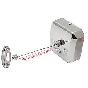 Semetall Heavy Duty 304 Stainless Steel Retractable Clothesline with Adjustable Stainless Steel Rope for Shower,12FT