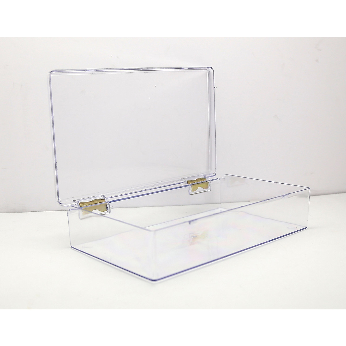 Clear Hinged Plastic Box 10 3/8" L x 6" W x 2" H - 1 Piece Per Pack