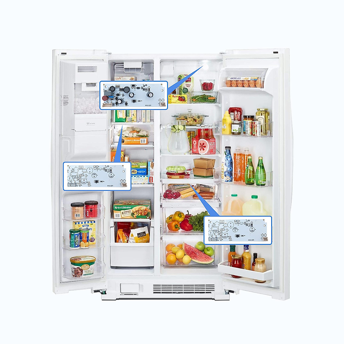 MAHUIBIN Update W10515058 W10515057 Compatible with Whirlpool Kenmore Maytag Freezer/Refrigerator led Light Replacement,Bulb Replace WPW10515058*1+WPW10515057*2,3pcs in one,no-Include Plastic Cover