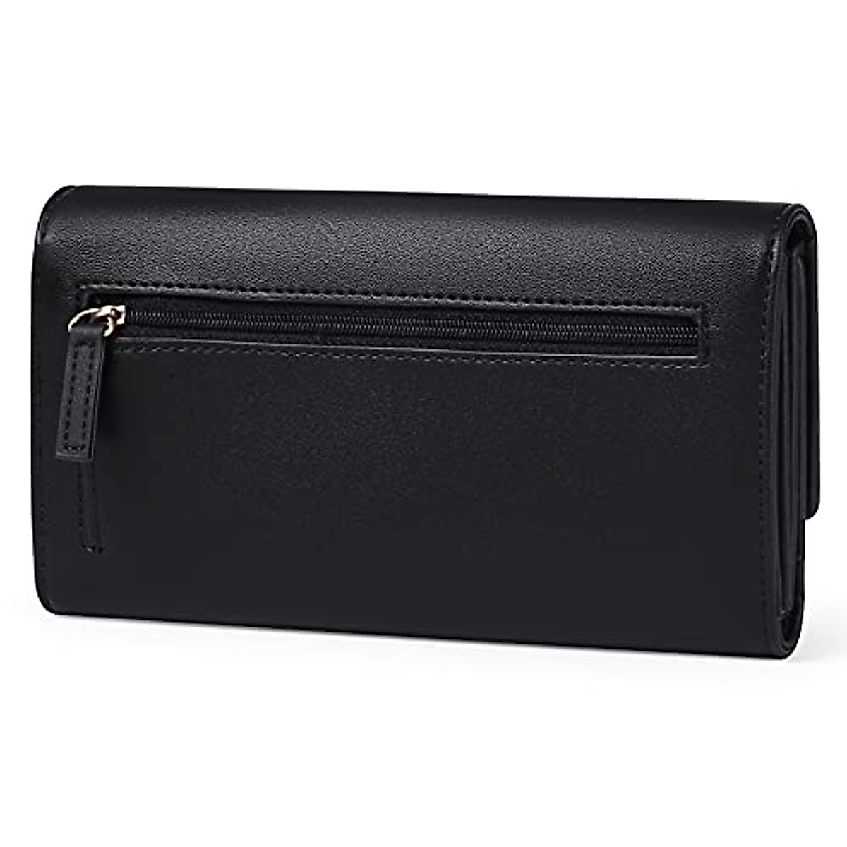 GOIACII Women's Wallet RFID Blocking Trifold Long Clutch Purse Ladies Wallets Vegan Leather Card Holder with Zipper Coin Pocket