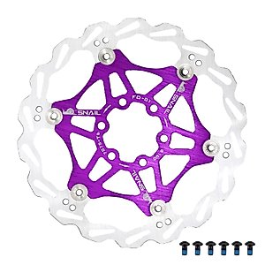 DJC Bike Brake Disc Rotor MTB Floating Brake Disc 160mm 180mm 203mm with 6 bolts Road Bike MTB BMX Steel Aluminum Brake Disc (6# purple, 160mm)