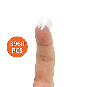 3960 Pcs Round Clear Stickers 0.5 inch Small Transparent Circle Labels for Retail Package Mail Wafer Seal Labels Dot Self Adhesive Stickers Envelope Seals