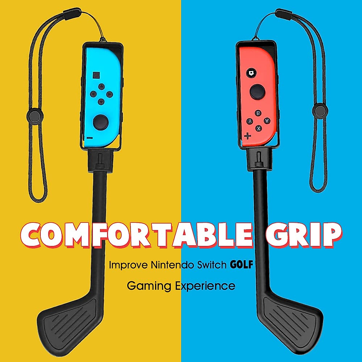 LYCEBELL Golf Club for Nintendo Switch/Switch OLED, Compatible with Mario Golf Super Rush, Switch Sports Accessories, Switch Mario Golf Club Grips - 2 Pack