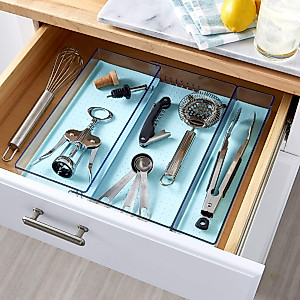 Copco Basics Expandable Drawer Organizer, 13 x 11 x 1.9-Inch, Aqua Sky