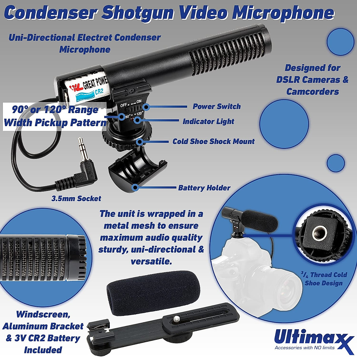 Panasonic Intl. HC-X2000 UHD 4K 3G-SDI/HDMI Pro Camcorder + 128GB Memory Card, Condenser Microphone, Deluxe 72” Video Tripod, Spare Battery, Water Resistant Gadget Bag & Much More (22pc Bundle)