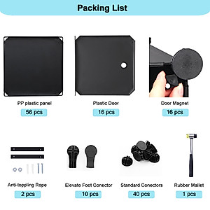 ANWBROAD Cube Storage Organizer, 9-Cube Modular DIY Book Shelf with Doors, Cube Storage Shelf, Plastic Storage Cubbies Cabinet for Living Room Bedroom Office White ULCS09TM