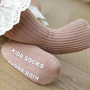 HOUSEYUAN Infant Frilly Baby Girls Knee High Socks White Newborn Thigh Lace Ruffle Long Socks Toddler Tights Stockings 4 Pairs 0-12 Months