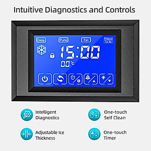 COTLIN Commercial Ice Maker Machine 300LBS/24H with 300LBS Large Storage Bin, 22'' Air Cooled Clear Cube for Restaurant Bar, 110V Ice Machine with Bin