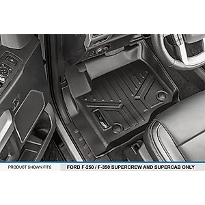 MAXLINER Custom Fit Floor Mats 1st Row Liner Set Black Compatible with 2017-2022 Ford F-250/F-350 Super Duty Crew Cab or SuperCab