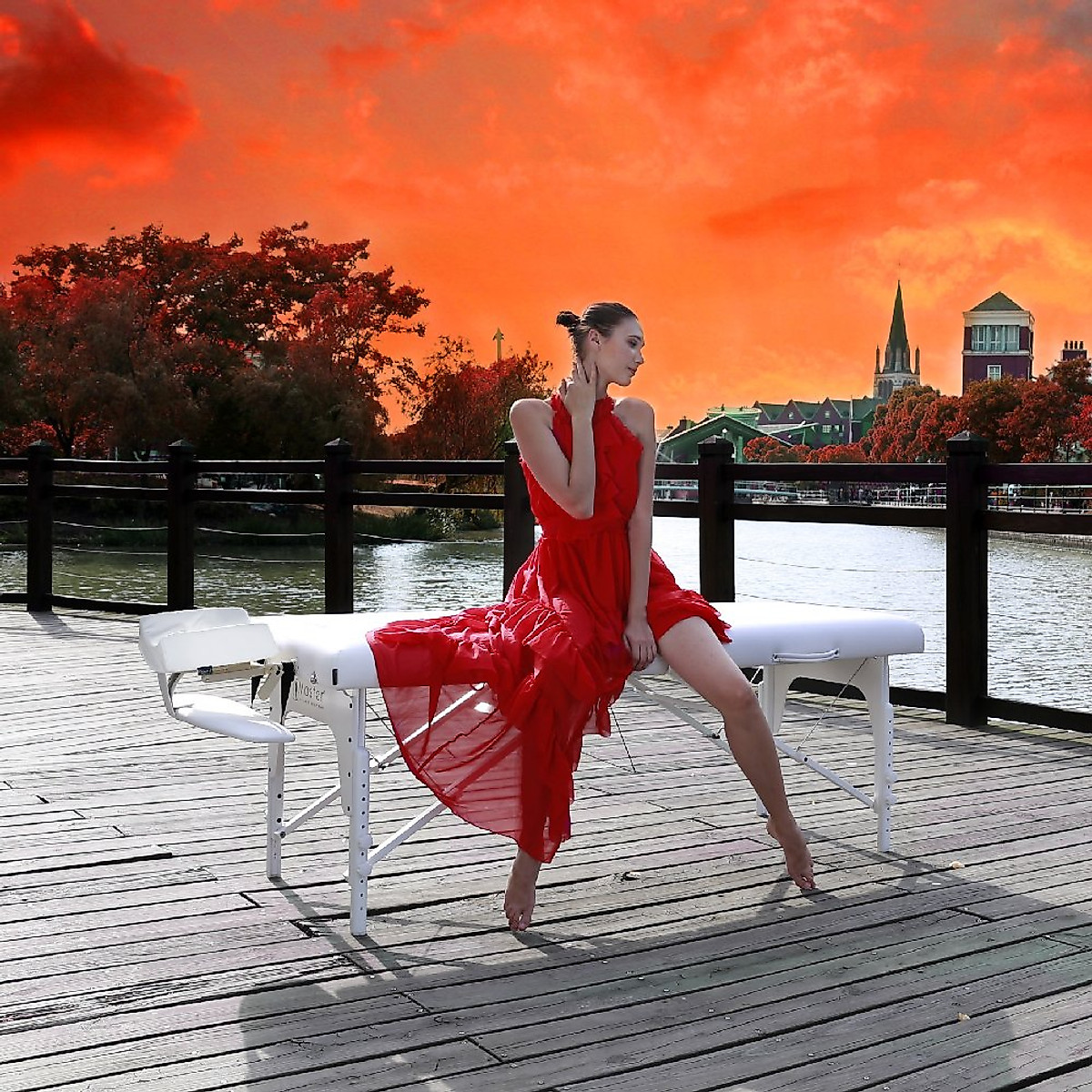 Master Massage 31" Montclair Pro Portable Massage Table Package, Memory Foam Cushioning, Reiki Panels, Shiatsu Cable Release- Tattoo Table, Spa Bed, Facial Bed