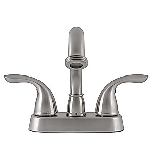 Design House 525147 Ashland Laundry Faucet, Dual Handle Design, Satin Nickel Finish