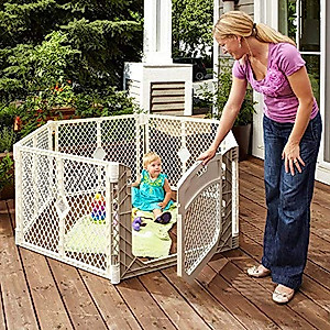 Toddleroo by North States Superyard Ultimate 6 Panel Play Yard, Made in USA: Safe play area, indoors or outdoors. Carrying strap for easy travel. Freestanding. 18.5 sq. ft. enclosure (26" tall, Ivory)