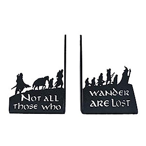 HeavenlyKraft Decorative bookends for Shelves Decorative Metal Bookend, Non Skid Book End, Book Stopper for Home/Office Decor/Shelves, 7 X 5.51 X 4 Inch Per Piece (with Quote on Product)