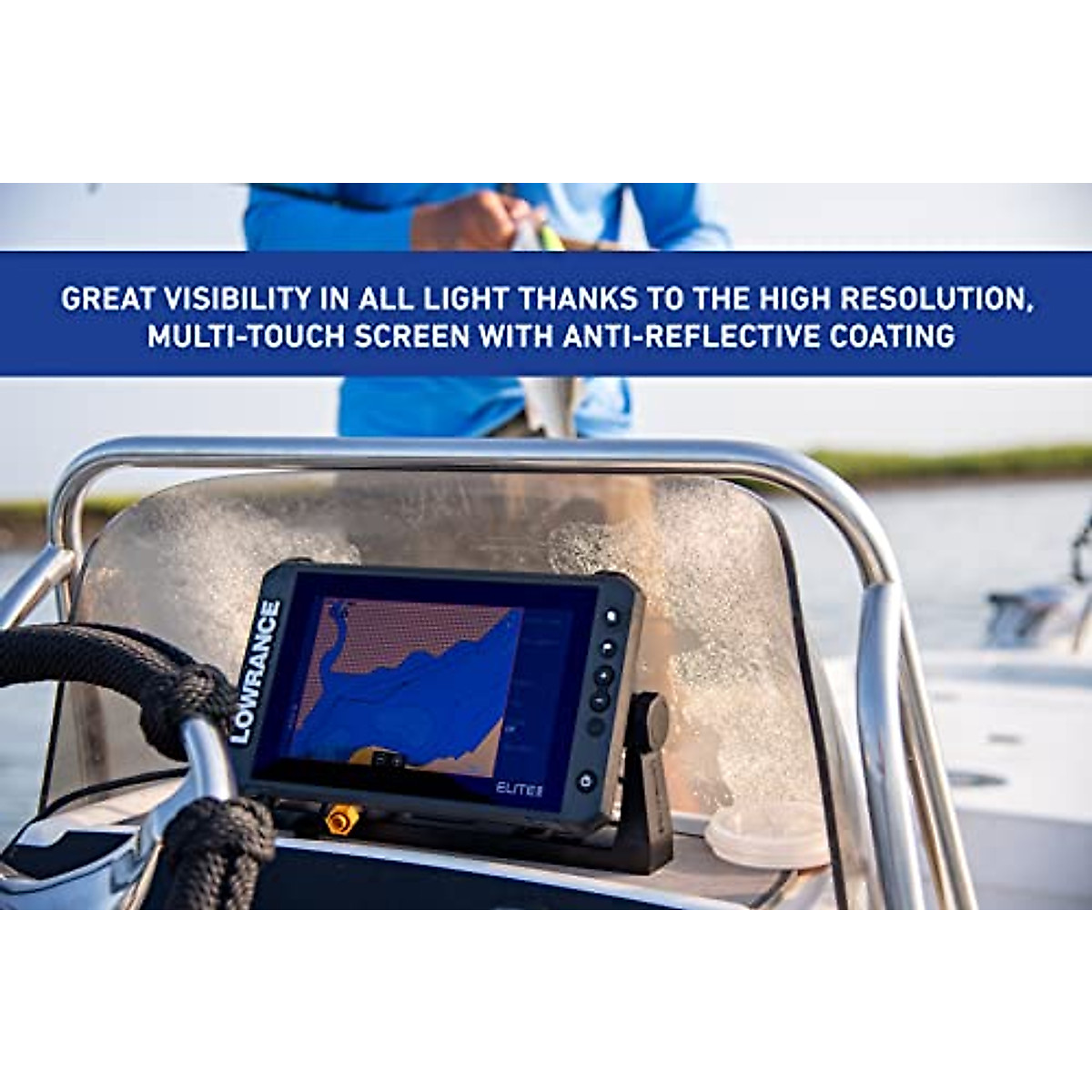 Lowrance Elite FS 9 Fish Finder (No Transducer) with Preloaded C-MAP Contour+ Charts