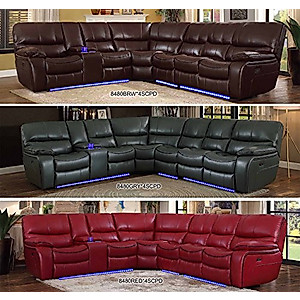 Homelegance 4 Piece Pecos Power Reclining Sectional with LED, Gray