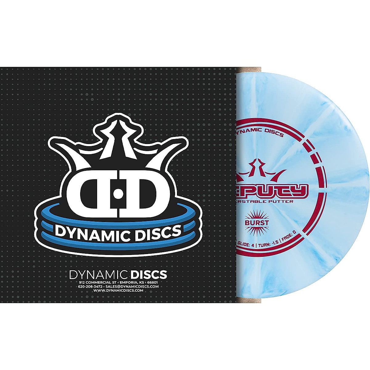 Dynamic Discs Prime Burst Deputy Disc Golf Putter, PDGA Approved, Men and Women Frisbee Golf Putter, 170g Plus Understable Putt, Easy to Throw, Stamp Color & Burst Pattern Will Vary, Gray