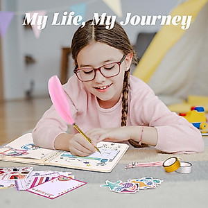 VERTOY DIY Journal Set for Girls Ages 8-12 - Kids Scrapbook Diary Journaling Kit for Writing, Ideas Birthday Gifts and Toys for 8 9 10 11 12 13+ Years Old, Teenage Kids