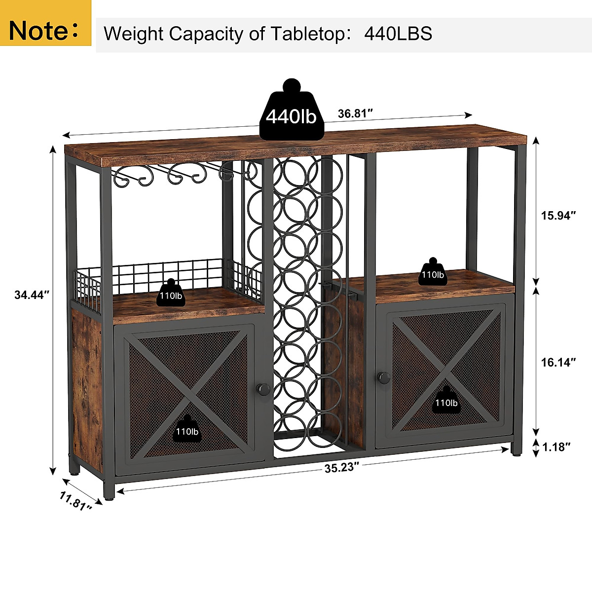 Homeiju Mini Bars for Home, Wooden Coffee Bar Cabinet, Modern Liquor Cabinet for Liquor and Glasses, Farmhouse Buffet Wine Bar Cabinet with Storage Sideboard for Home Kitchen Dining Room