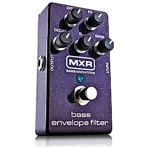 MXR M82 Bass Envelope Filter Effects Pedal BUNDLE with AC/DC Adapter Power Supply for 9 Volt DC 1000mA, 2 Metal-Ended Guitar Patch Cables AND 6 Dunlop Guitar Picks