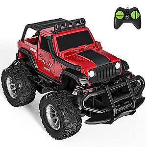Tecnock Remote Control Cars for Toddlers, 2.4Ghz Off-Road Mini RC Car Trucks for Kids, Durable Car Toy for 3 4 5 6 7 8 Years Old Boys,Gift for Boys Girls,Red