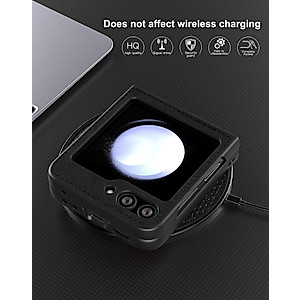 Foluu for Samsung Galaxy Z Flip 5 5G Case, Galaxy Z Flip 5 Leather Case, PU Leather + Hard PC Shell Ultra Thin Slim Durable Protective Phone Case Cover for Samsung Galaxy Z Flip5 5G 2023 (Black)