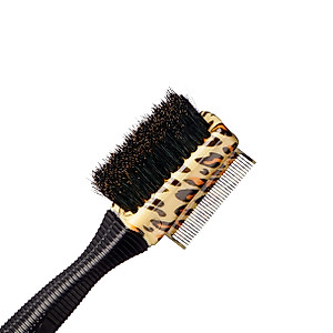 KISS Colors & Care 3-in-1 Professional Edge Styler Plus with Case - Slip-Free Rubber Grip, 100% Boar Bristles, Fine Tooth Comb, Pin Tail Tool, & Protective Case, Versatile & Ultra-Functional, Smooth & Sleek Styling